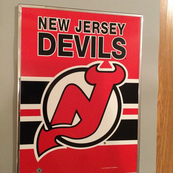 P&K | Wall Decor | Nj Devils Logo Picture In Frame 95 X 14 | Poshmark